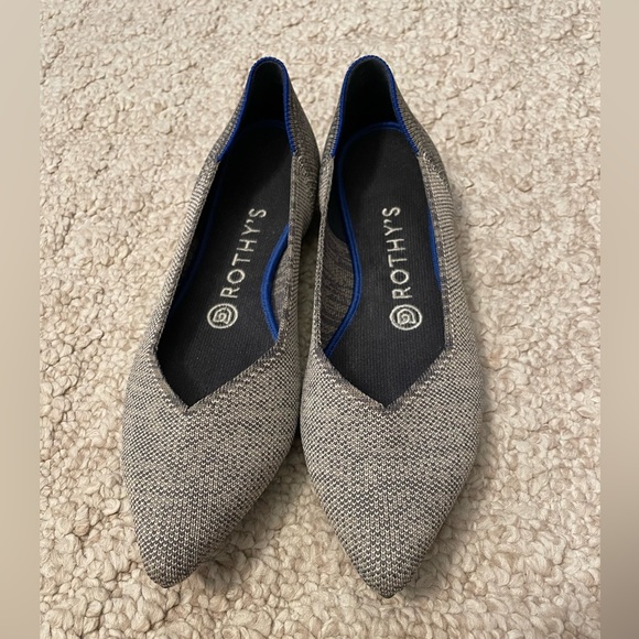 Rothy's | Shoes | Rothys Heathered Gray Pointed Toe Flats | Poshmark